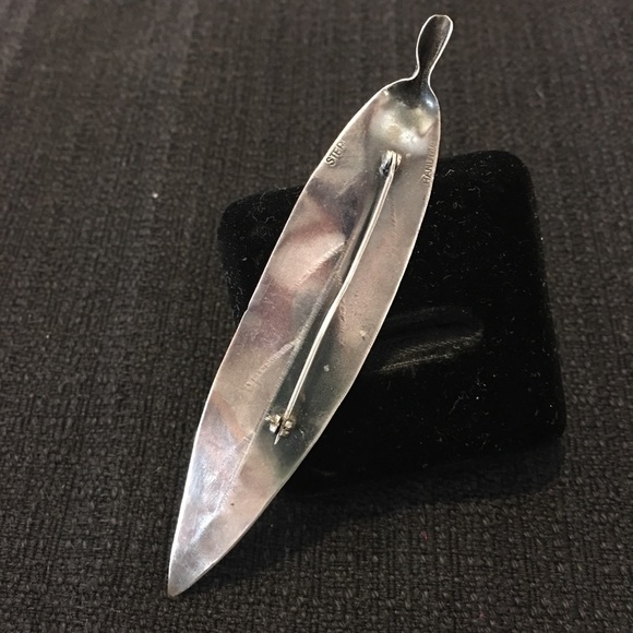 Jewelry | Vintage Sterling Silver Leaf Pin | Poshmark